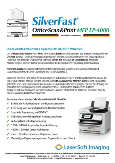 Drucker für Bundesdruckerei-DIGANT-Verfahren | Epson MFP EP-4000
